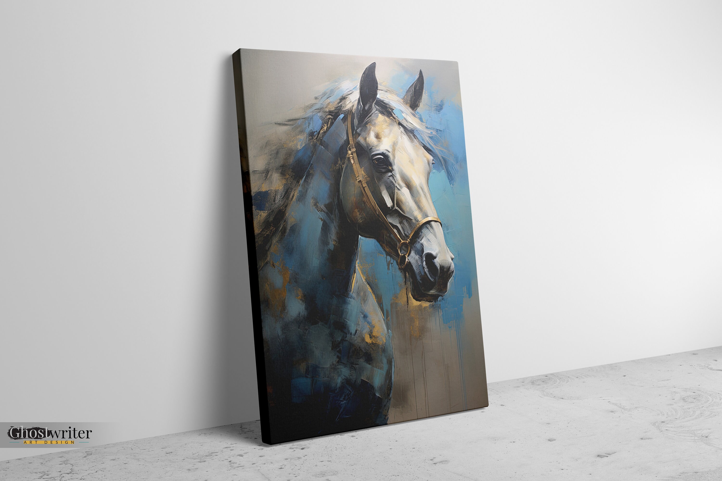 Horse Abstract Wall Art Canvas | Wild Horse Modern Art Nature Painting ...