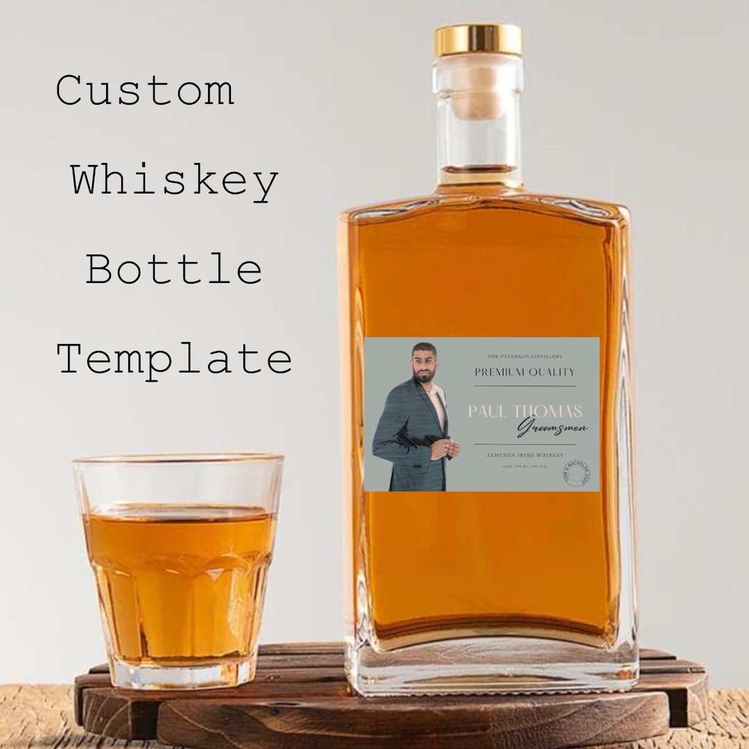 Custom Whiskey Bottle Label | Whiskey Label - Personalized for Weddings ...