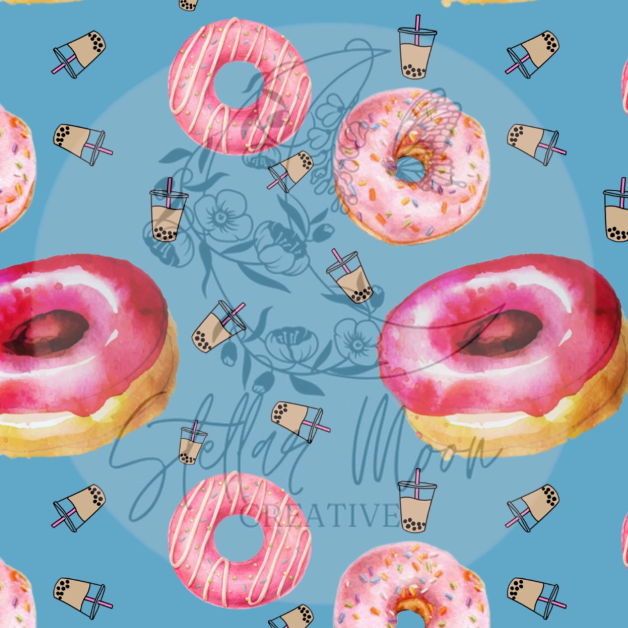 Donuts and Boba Seamless File Pattern - Etsy