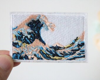 The Great Wave of Kanagawa Patch Embroidered Iron-on Patch - Etsy
