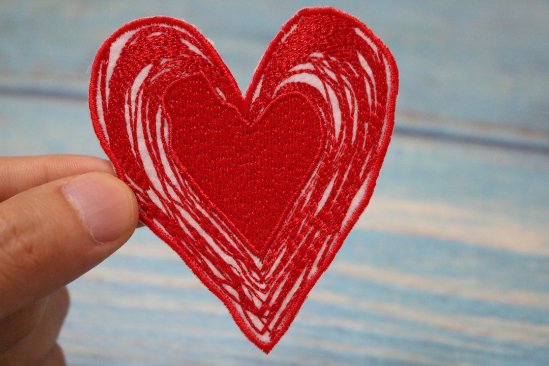 Aesthetic Red Heart Patch Iron on Patch Sew on Patch - Etsy UK