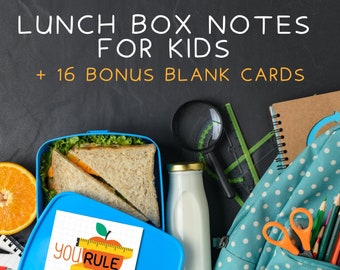 Lunch Box Notes for Kids, Kindness Cards, Back to School Notes, Lunch ...