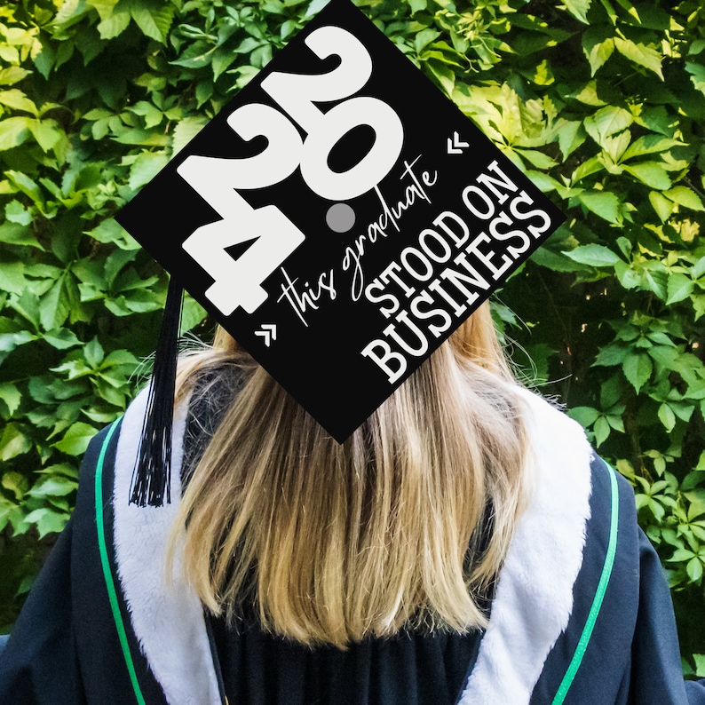 DIY Graduation Cap, Grad Cap Topper, Stood on Business, Grad Cap ...
