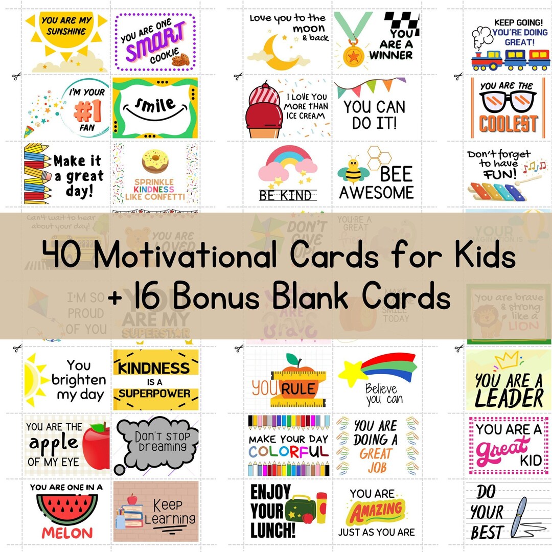Kindness Cards, Back to School Notes, Lunch Box Notes for Kids, School ...