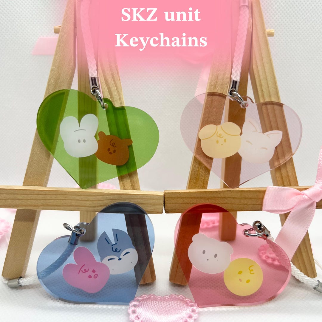 SKZ Unit Heart Translucent Keychain Phone Charm - Etsy