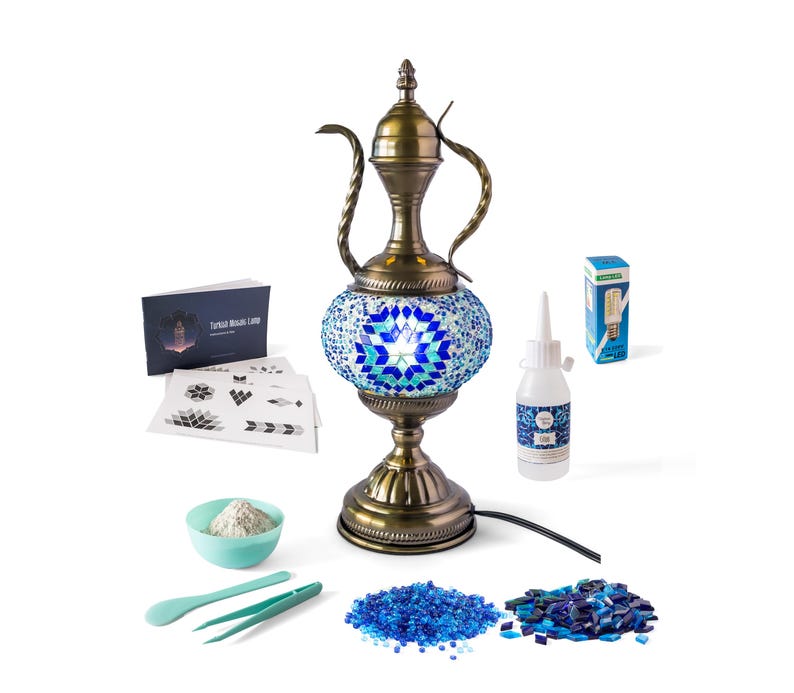 Aladdin DIY Lamp Kit, Moroccan Lamp Kit, Turkish Mosaic Lamp Kit ...