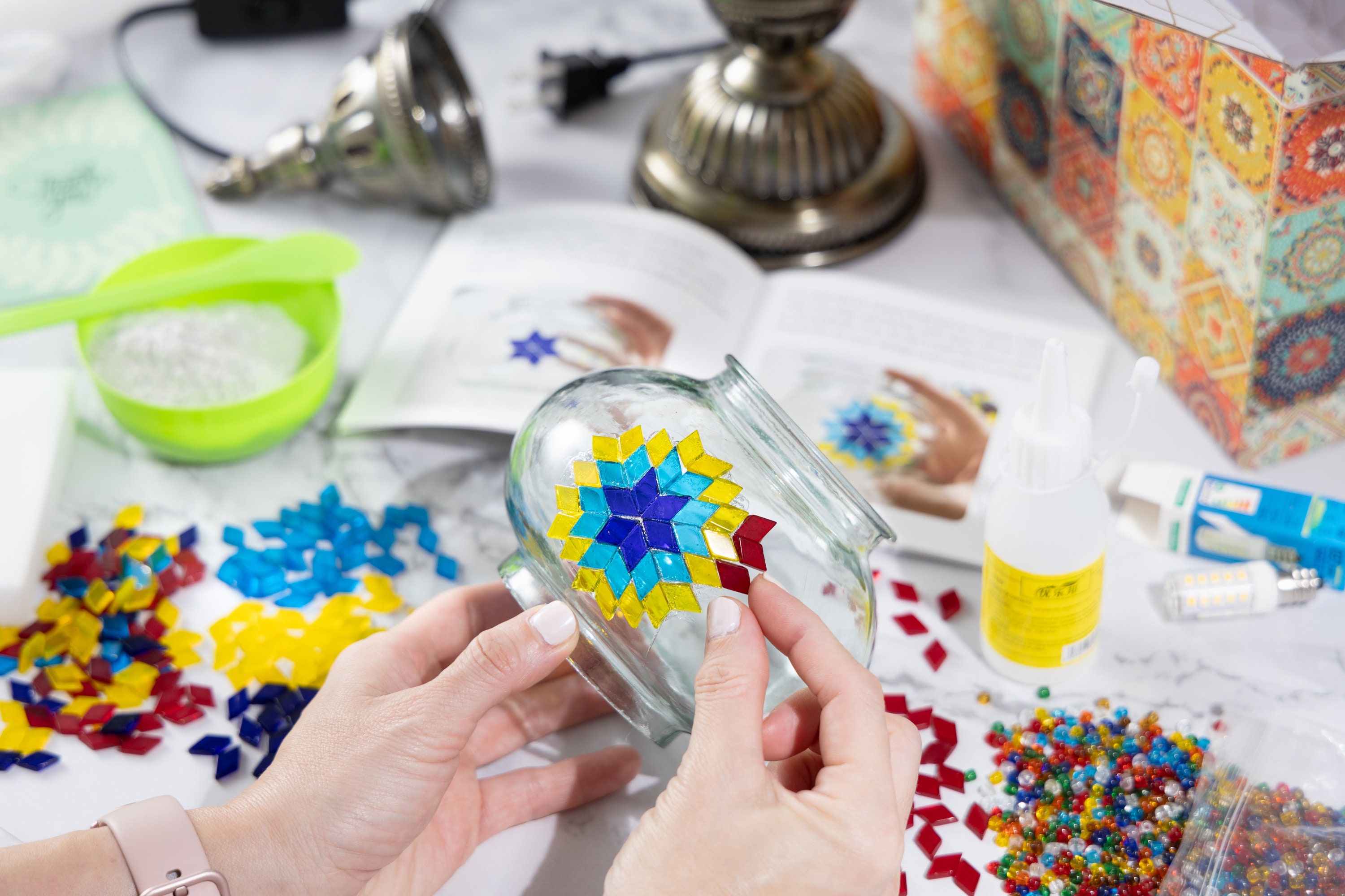 DIY Mosaic Lamp Kit | Mosaic Kit for Adults | Birthday Gift | Gift for ...