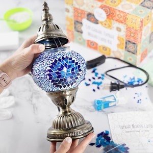 DIY Blue Mosaic Lamp Kit | DIY Lamp | Turkish Lights | Birthday Gift ...