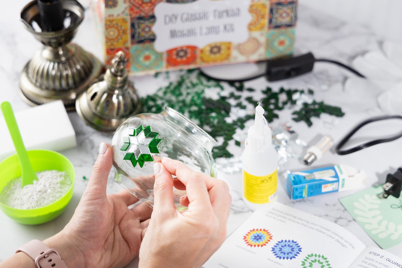 Aladdin DIY Lamp Kit, Moroccan Lamp Kit, Turkish Mosaic Lamp Kit ...