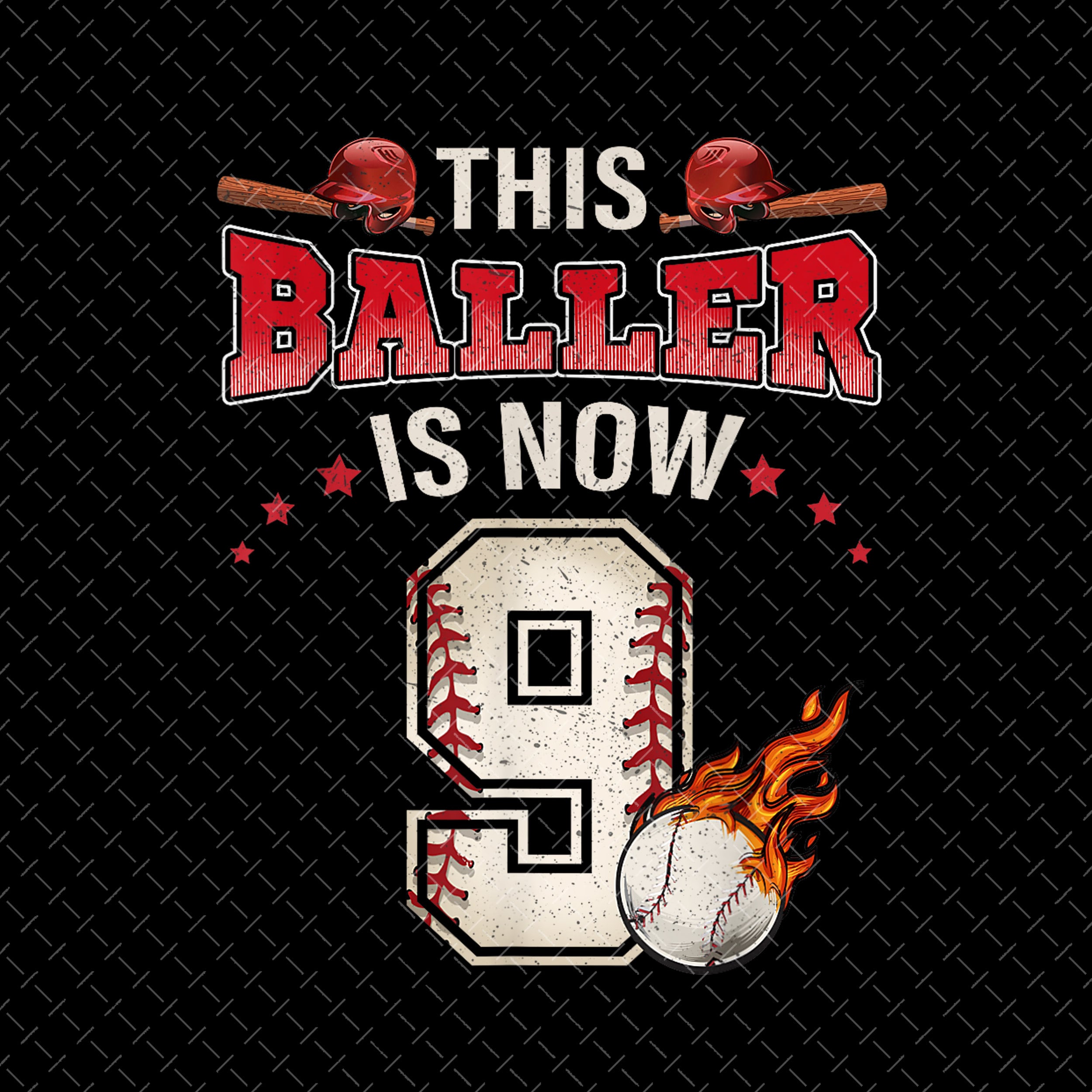 9th Birthday Baseball PNG Birthday Baseball Boy Png 9 Years - Etsy