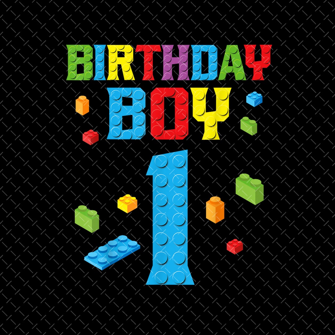 Birthday Block Building PNG 1 Years Old Birthday Boy Block - Etsy