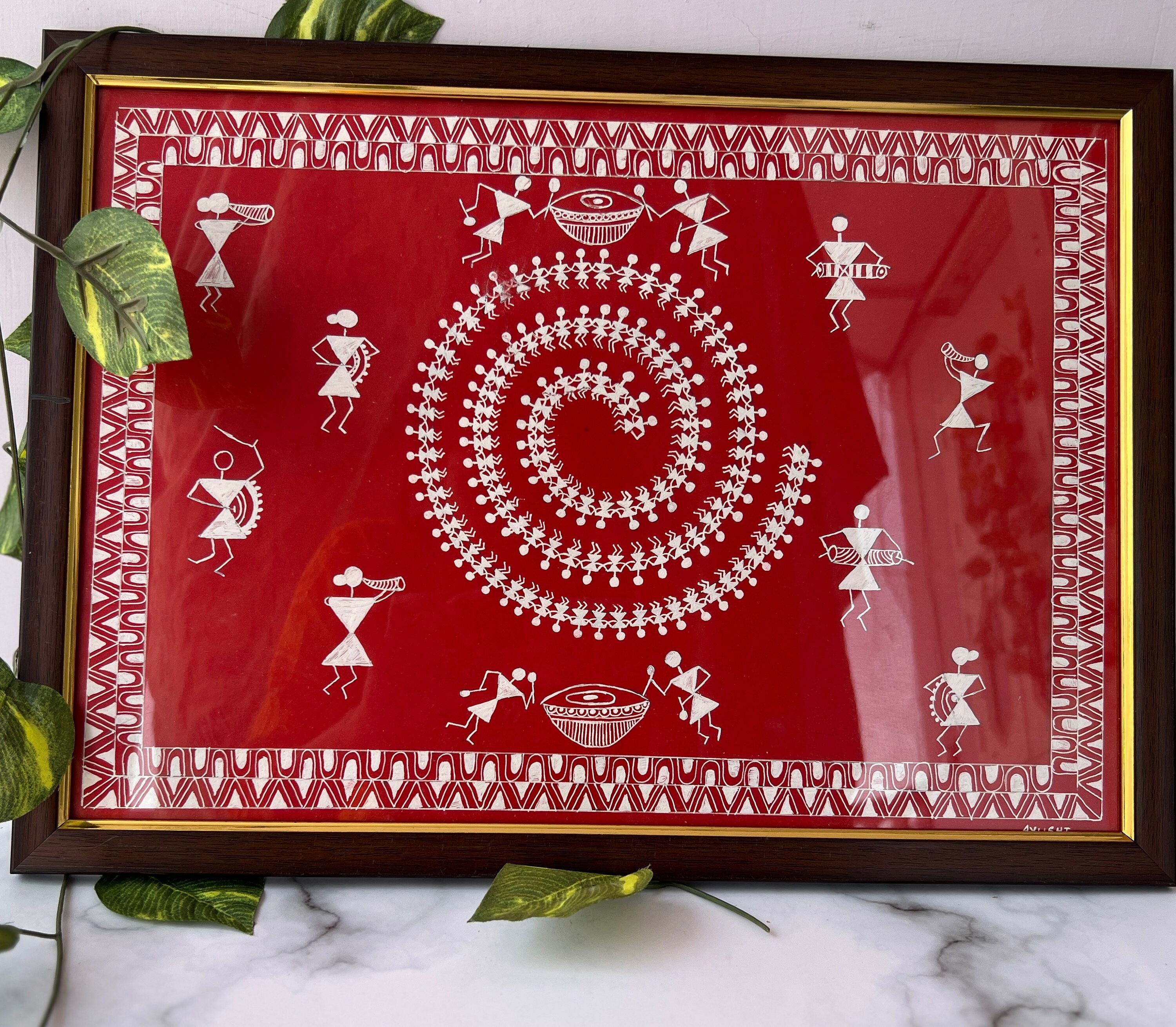 Warli Painting On Glass