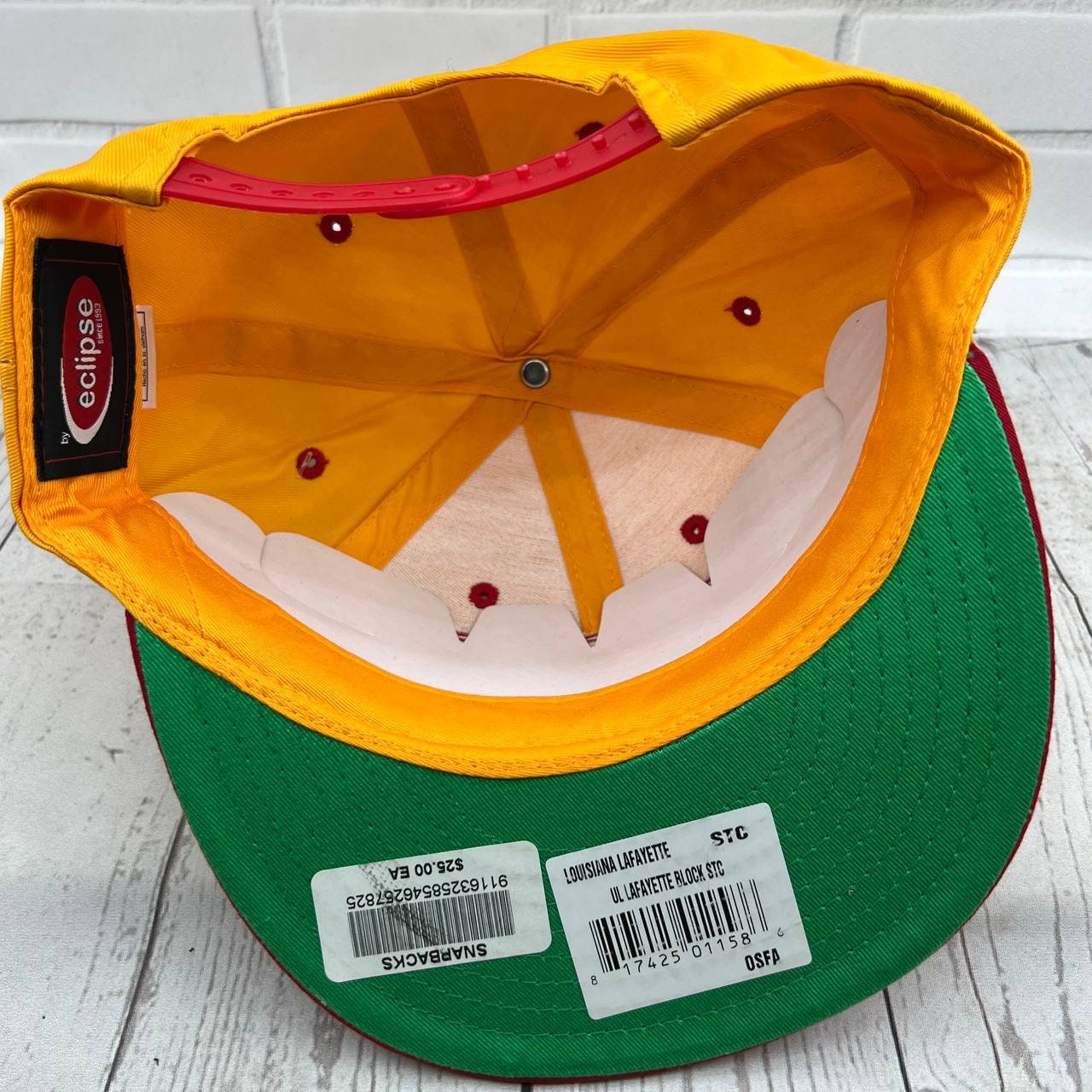 Vintage Louisiana Lafayette Ragin' Cajuns Eclipse Hat Snap Back Cap New ...