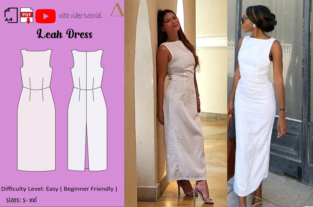 Long A Line Dress Leah Dress Super Easy to Make - Etsy