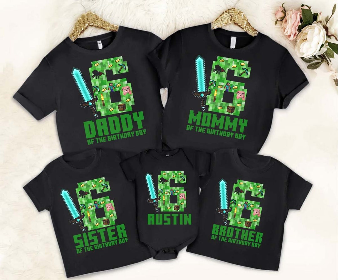 Minecraft Birthday Shirt Custom Birthday Tee Gaming Family - Etsy