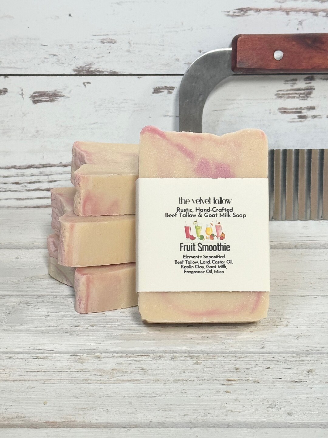 Tallow & Goat Milk Soap Bar, Fruit Smoothie Scented Beef Tallow Soap ...