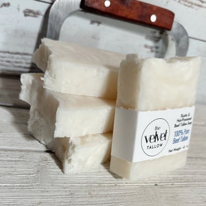 100% Pure Tallow Soap Bar, Unscented Large Bar Made Simply With Beef ...