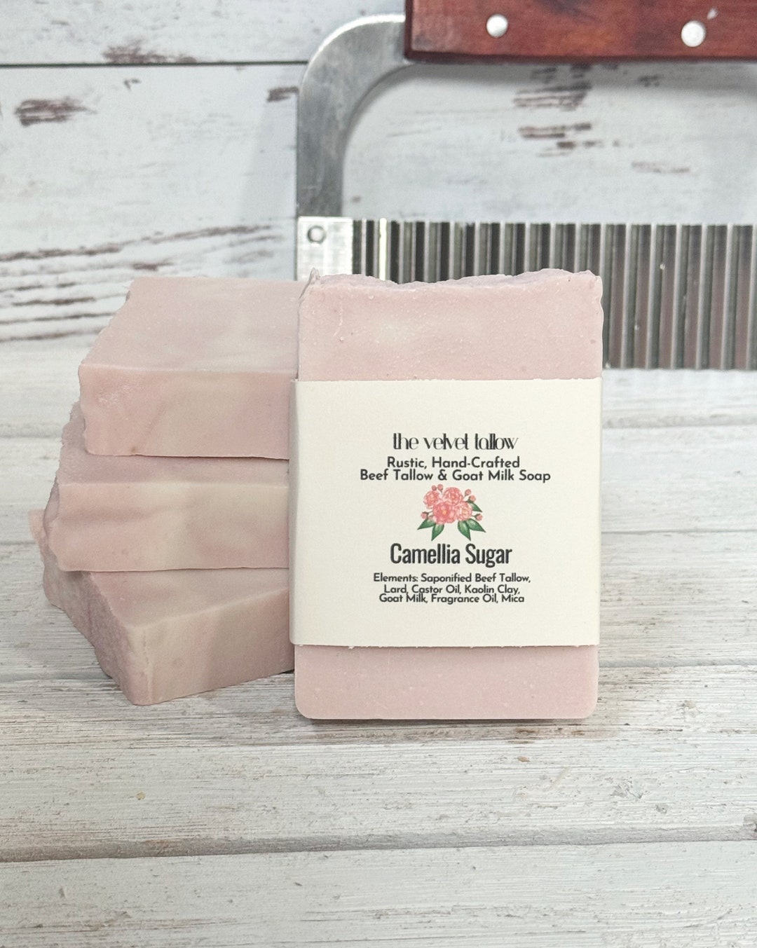 Tallow & Goat Milk Soap Bar, Camellia Sugar Scented Beef Tallow Soap ...