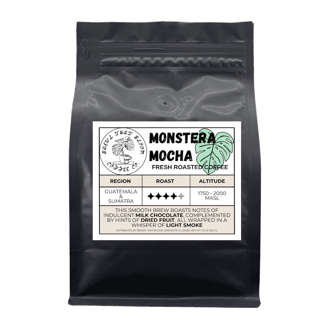 Monstera Mocha (medium-dark Roast) - Plant Safe, Fresh Roasted Coffee ...
