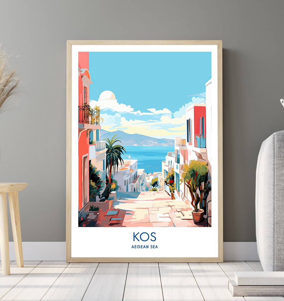 Kos Poster Kos Travel Kos Art Kos Print Aegean Sea Travel - Etsy