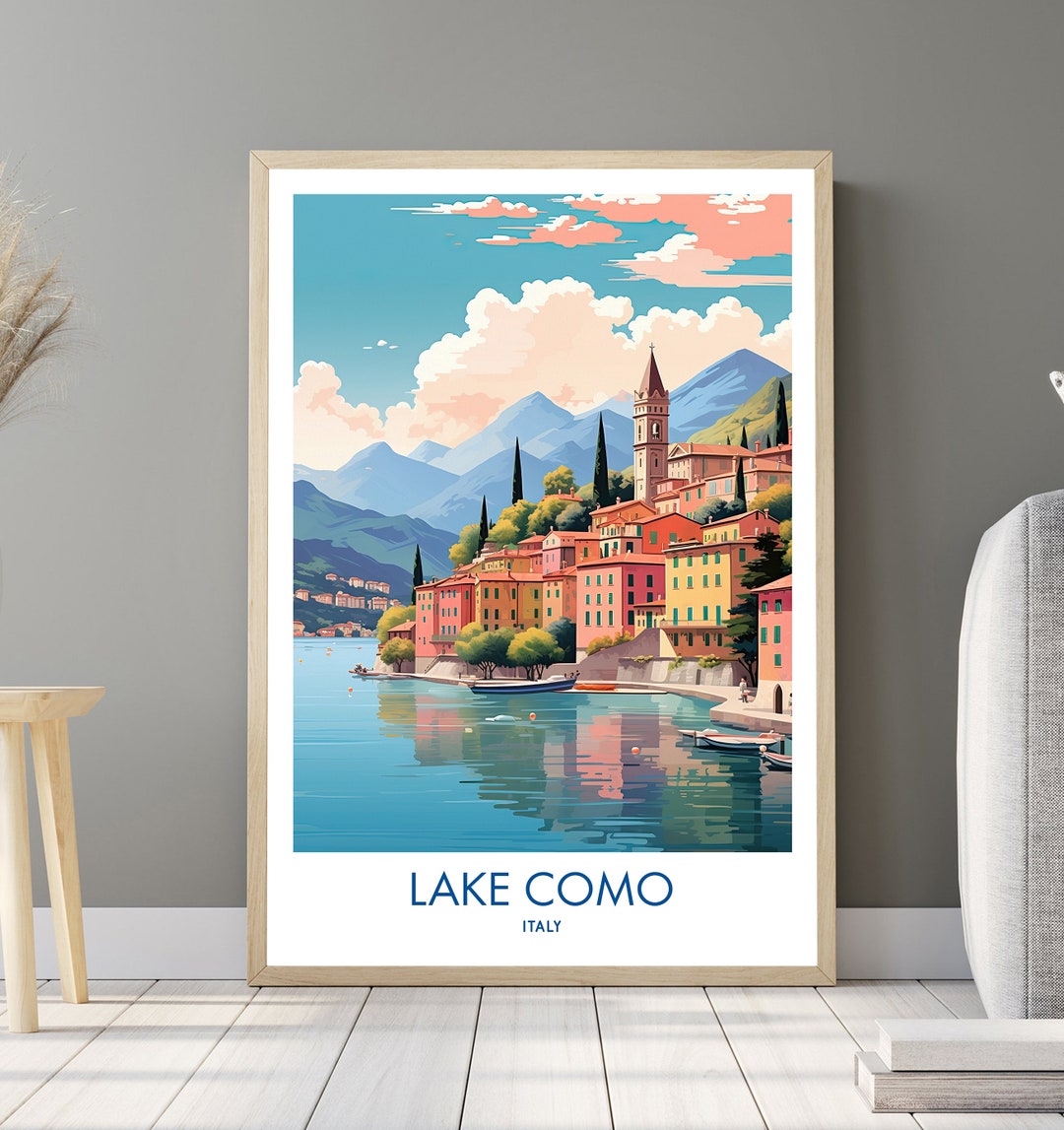 Lake Como Travel Lake Como Poster Lake Como Art Lake Como - Etsy