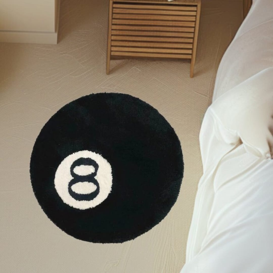 Round 8 Ball Rug for Kids Room, Tufted Fluffy Round Rug, Bathroom Mat ...