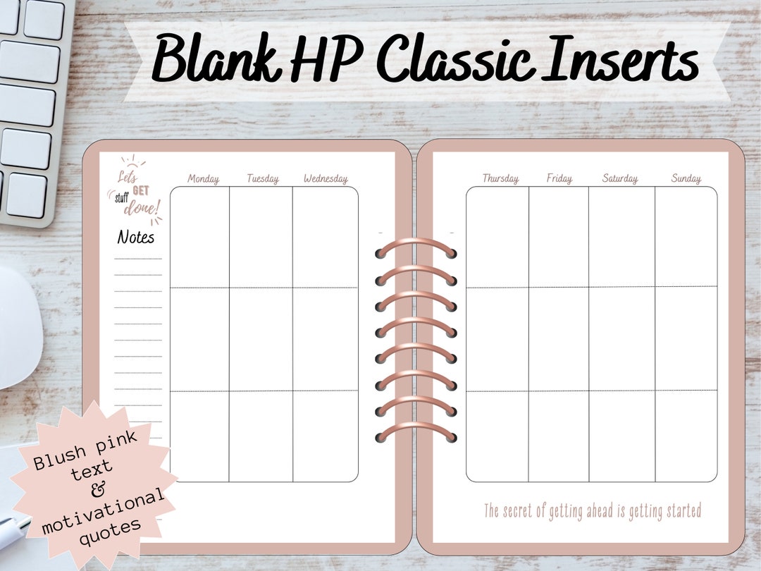 Happy Planner Classic Printable Weekly Vertical Insert Undated Blush ...