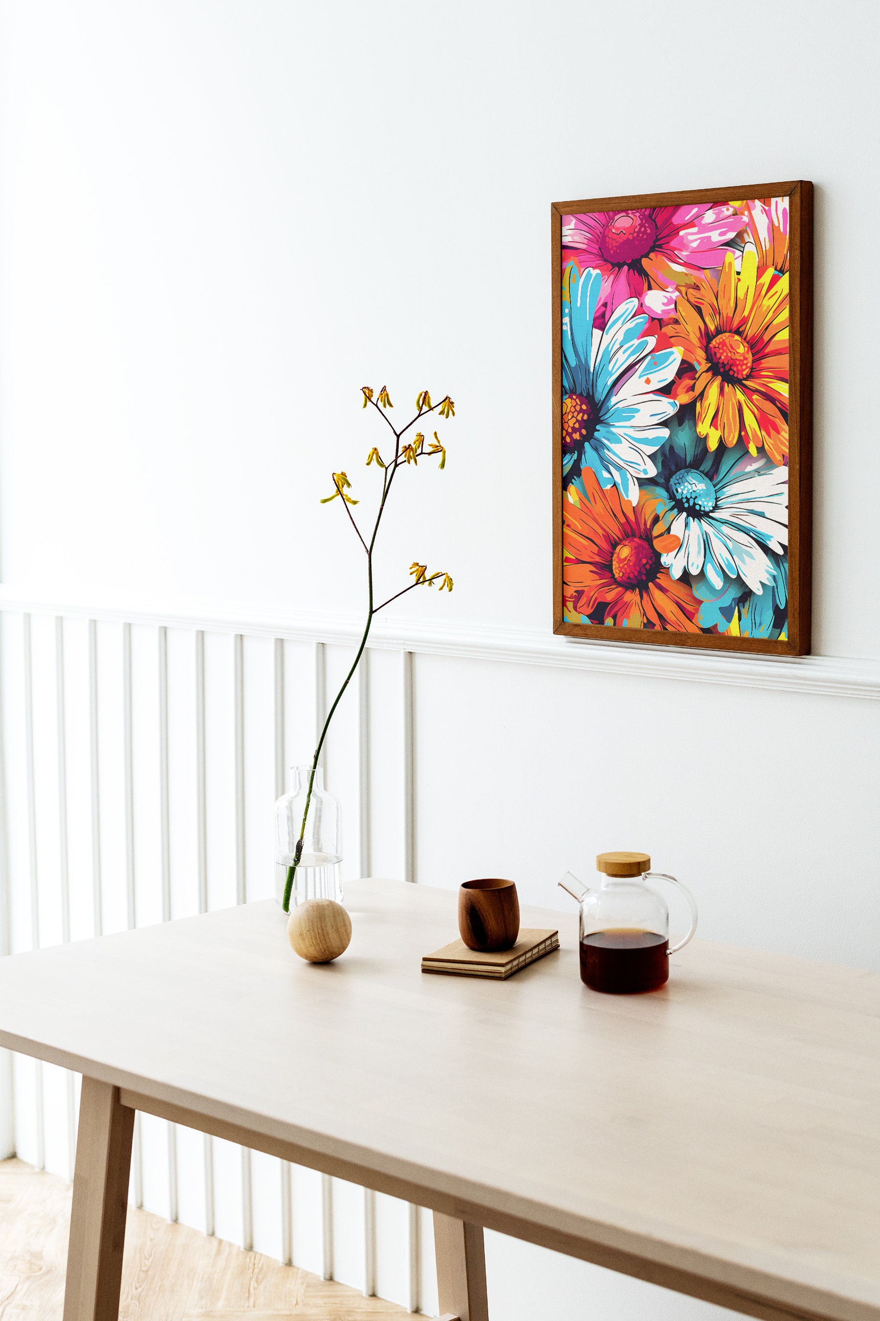 Watercolor Flower Wall Art Printable Wall Art Colorful - Etsy