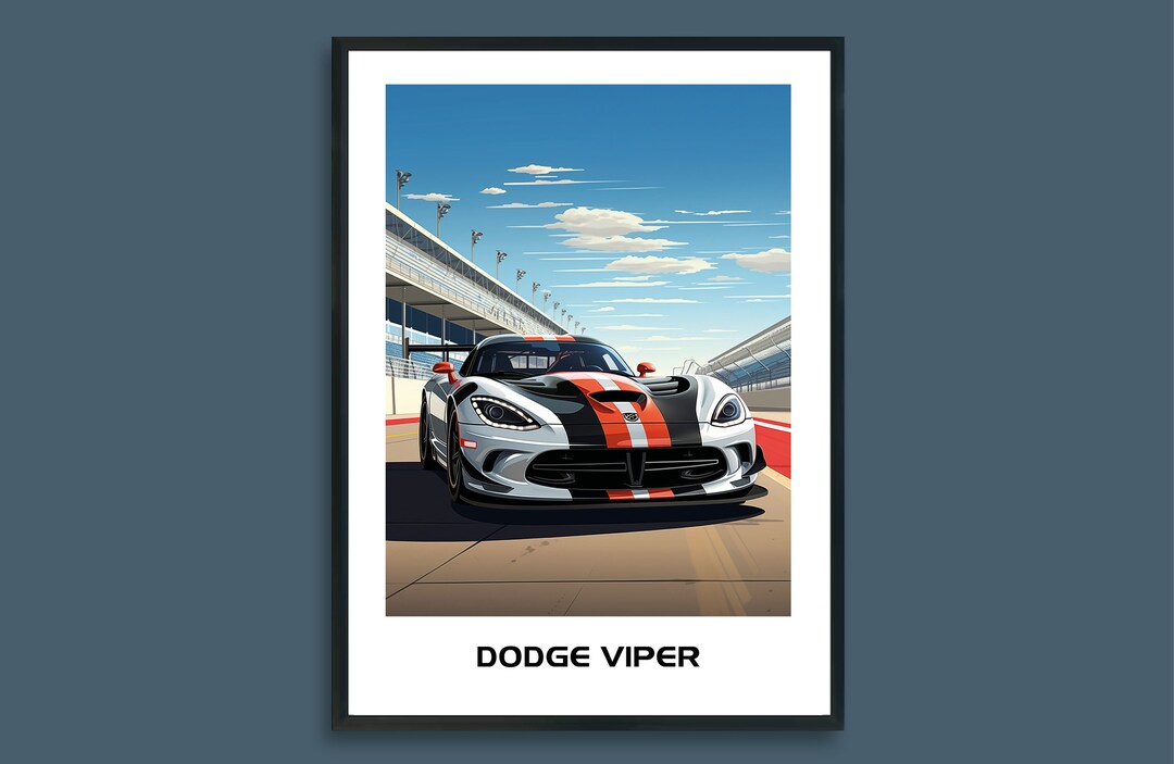 Dodge Viper Travel Style Poster Print Wall Art Unframed Framed Canvas ...
