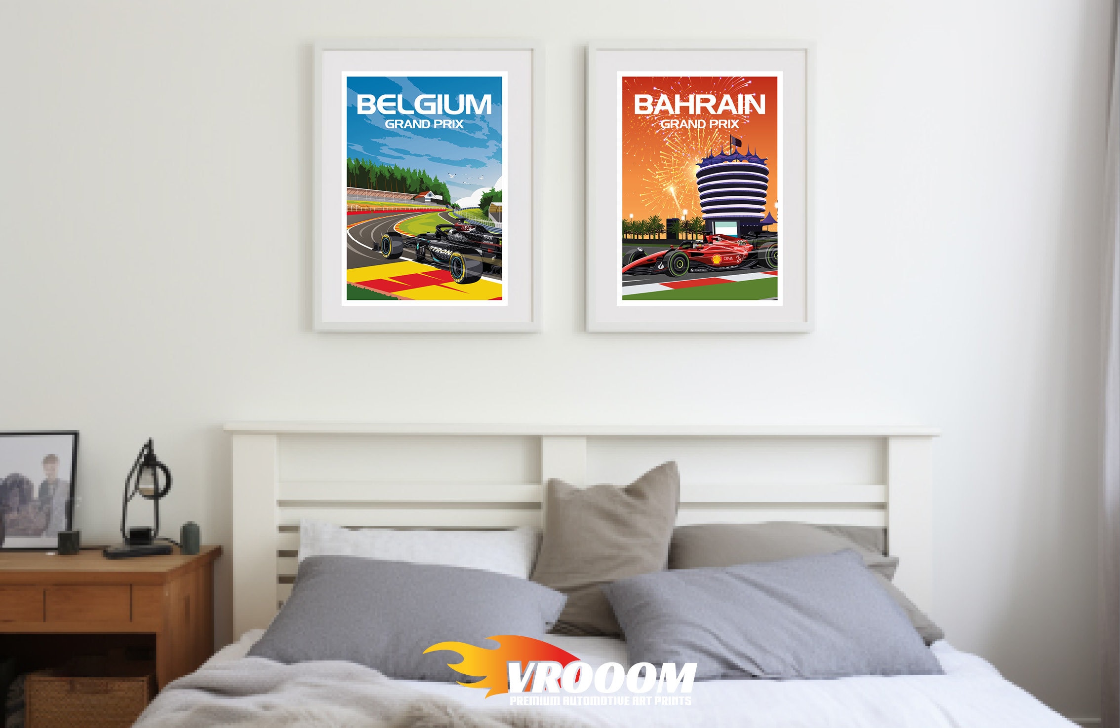 Bahrain F1 Poster Ferrari F1 Formula1 Print Motor Racing Travel Art ...