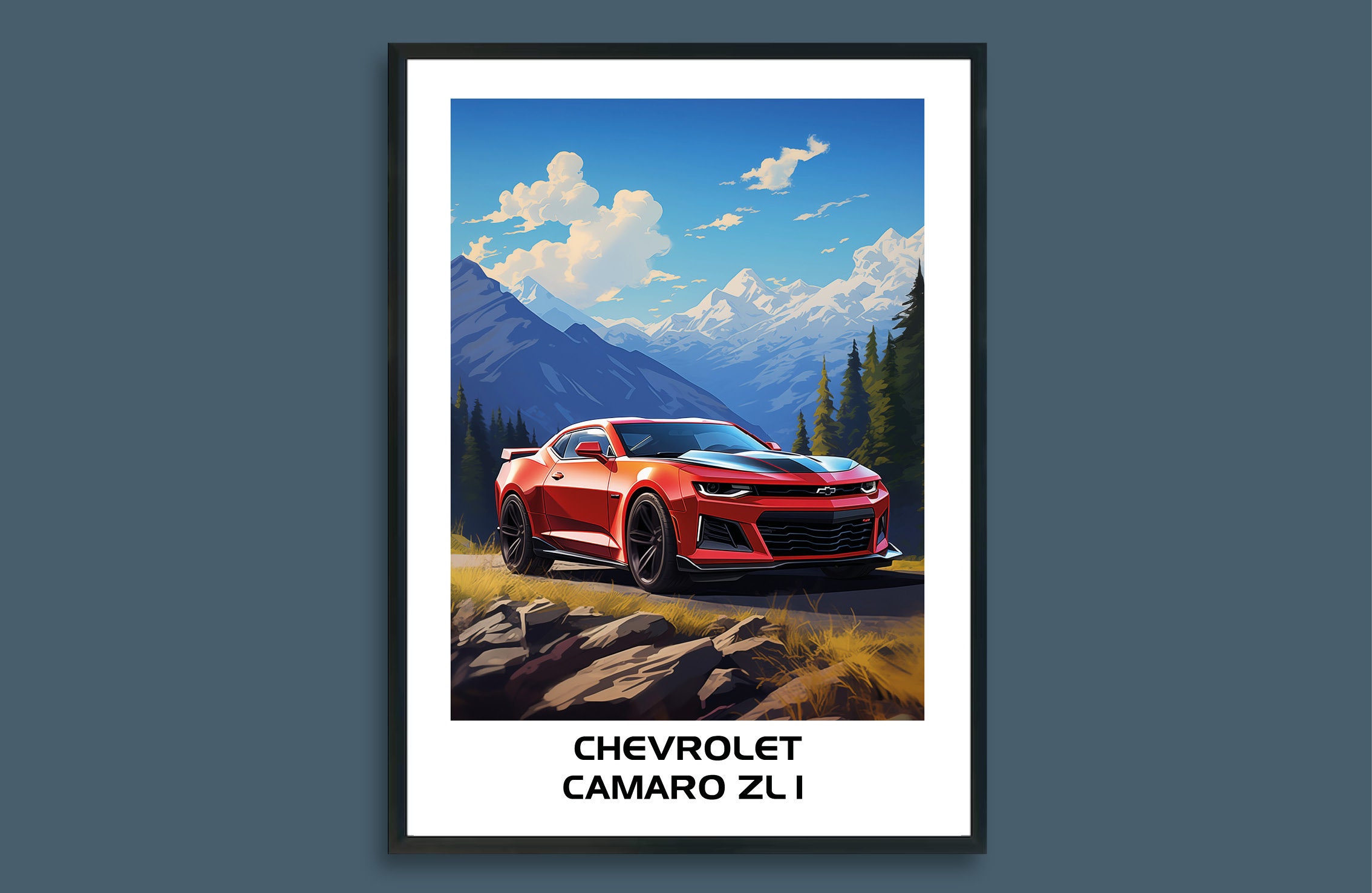 Chevrolet Camaro ZL1 Travel Style Poster Print Wall Art Unframed Framed ...