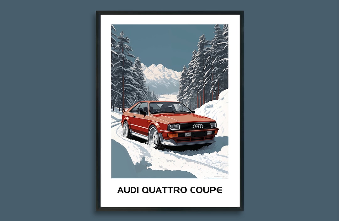 Audi Quattro Coupe Travel Style Poster Print Wall Art Unframed Framed ...