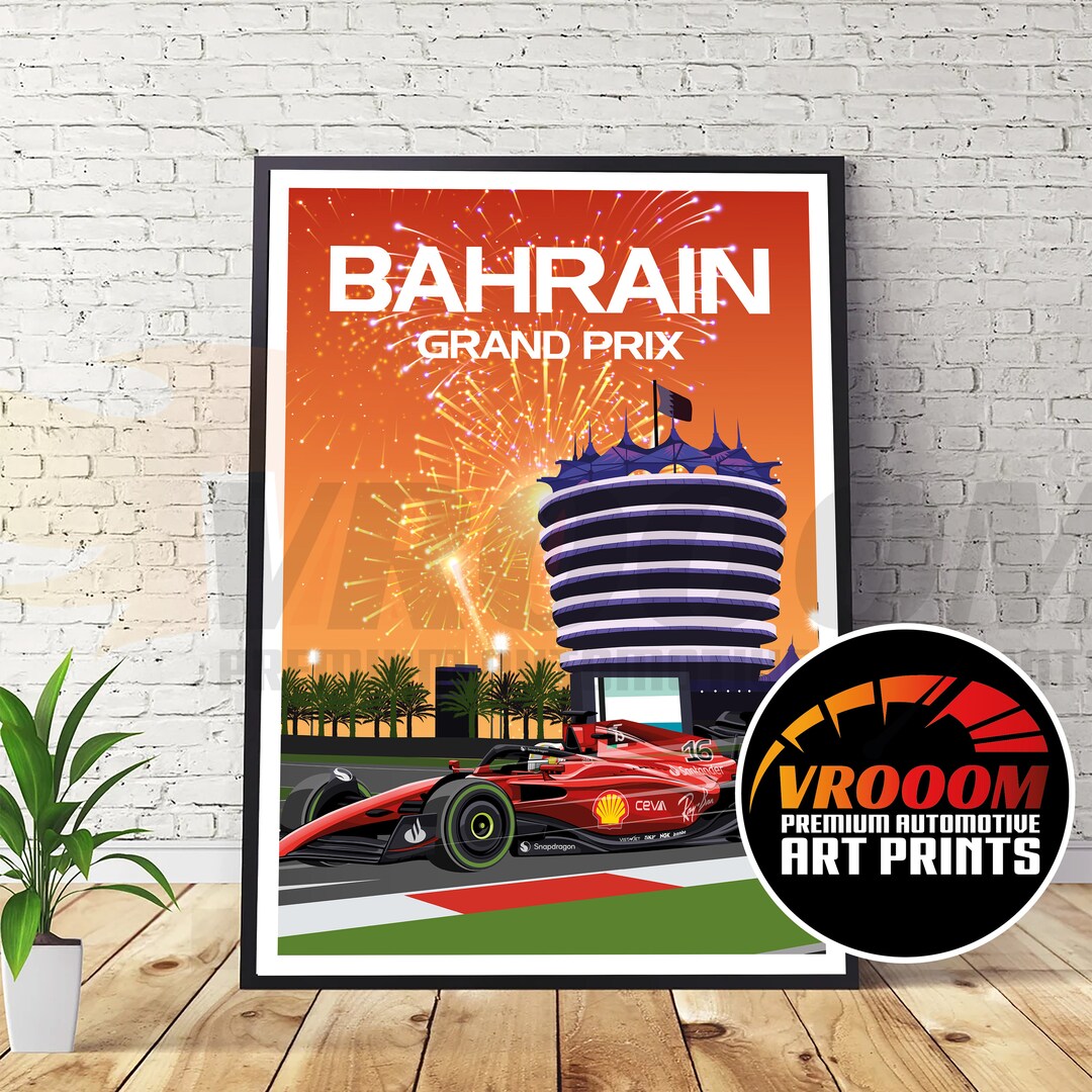 Bahrain F1 Poster Ferrari F1 Formula1 Print Motor Racing - Etsy