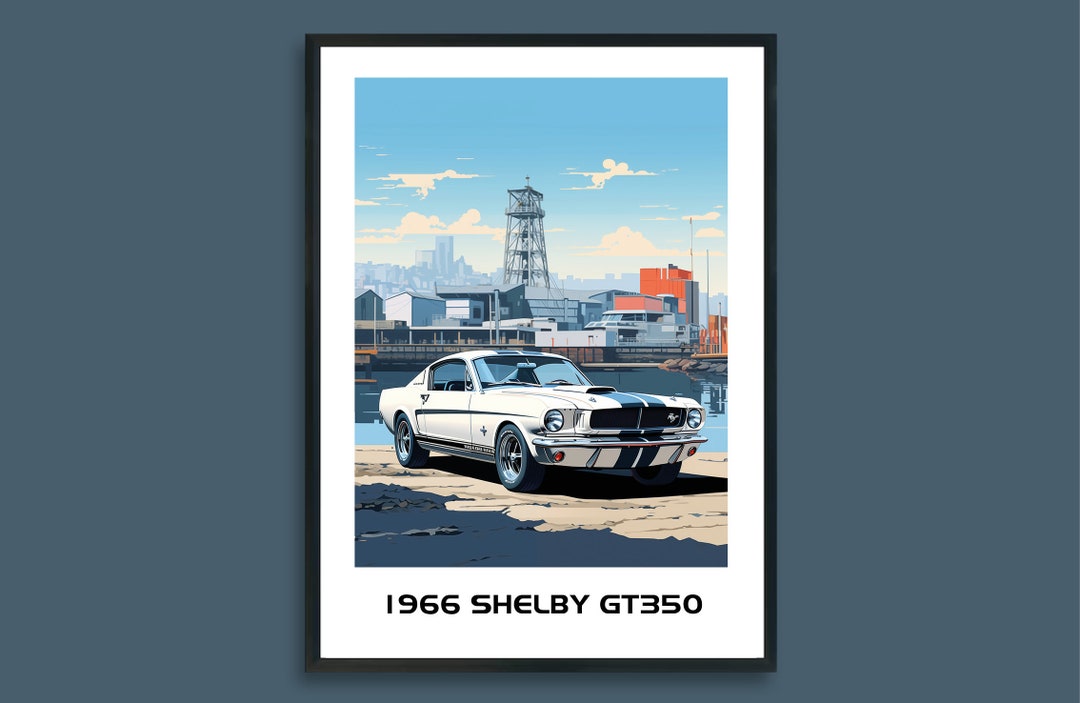 1966 Shelby GT350 Travel Style Poster Print Wall Art Unframed Framed ...