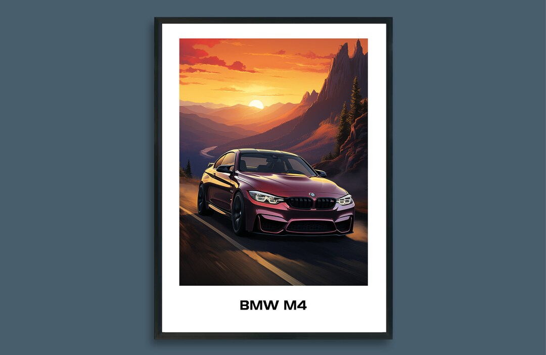 BMW M4 Travel Style Poster Print Wall Art - Etsy