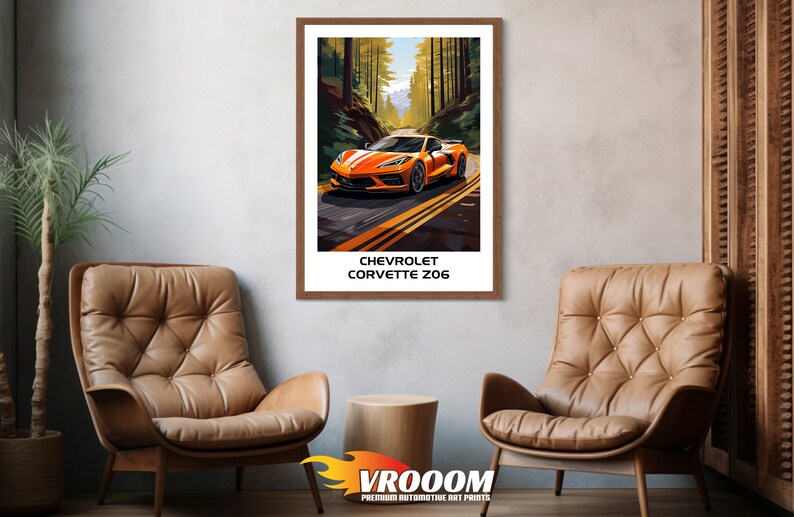 Chevrolet Corvette Z06 Travel Style Poster Print Wall Art Unframed ...