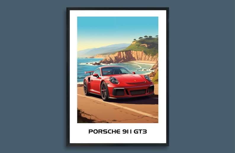 Porsche 911 GT3 Travel Style Poster Print Wall Art - Etsy
