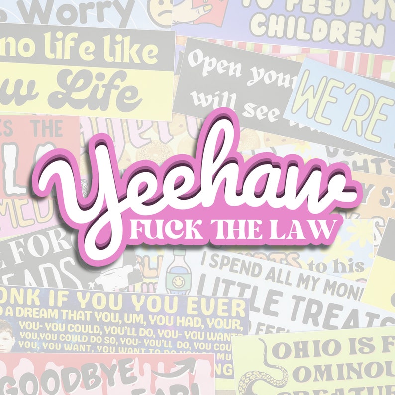 Yeehaw F the Law Cute Leftist Stickers, Activist Stickers for a Laptop ...