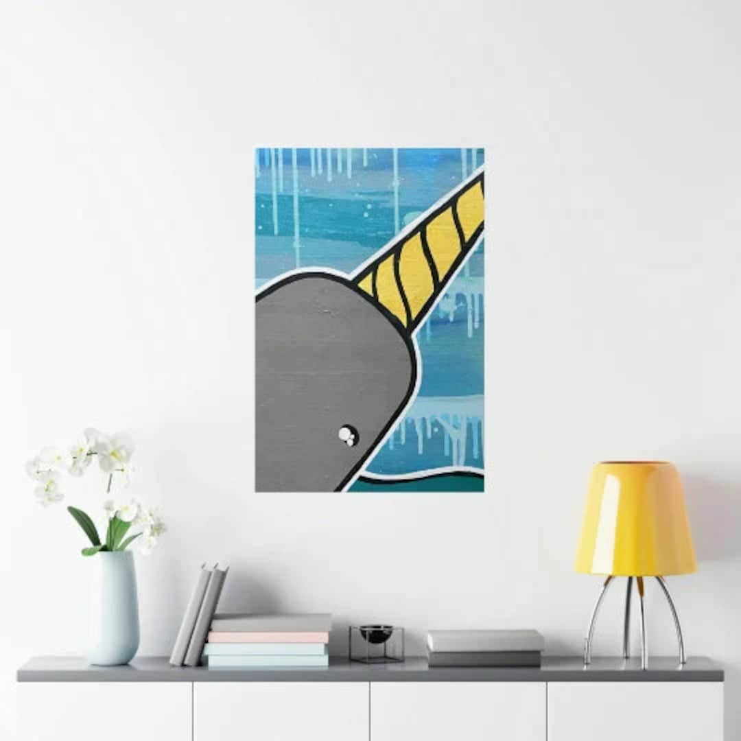 Abstract Narwhal Art Print, Graffiti Wall Art Decor aqua - Etsy