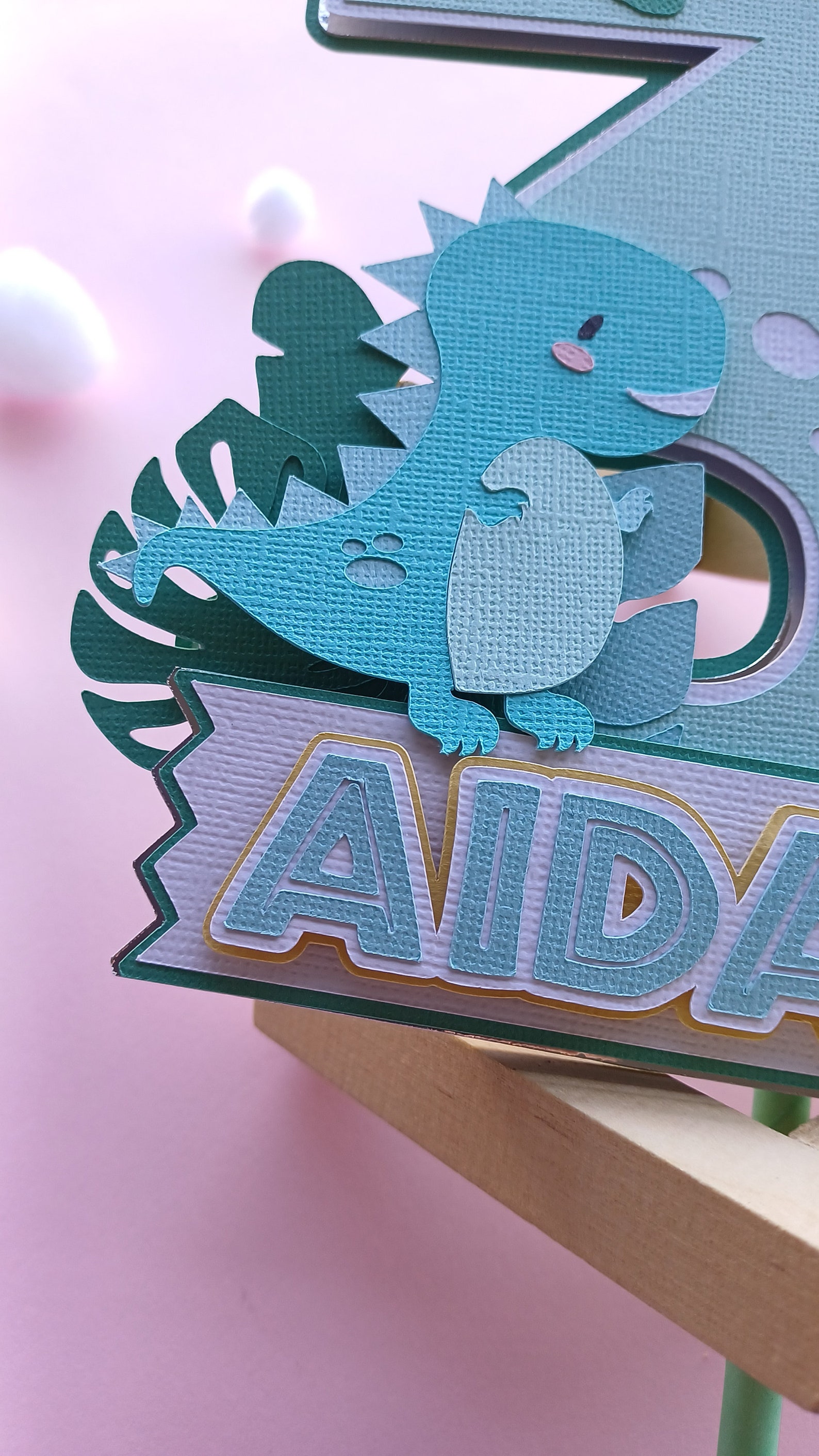 Dinosaur Birthday Cake Topper SVG - Number 3, Cricut/silhouette ...