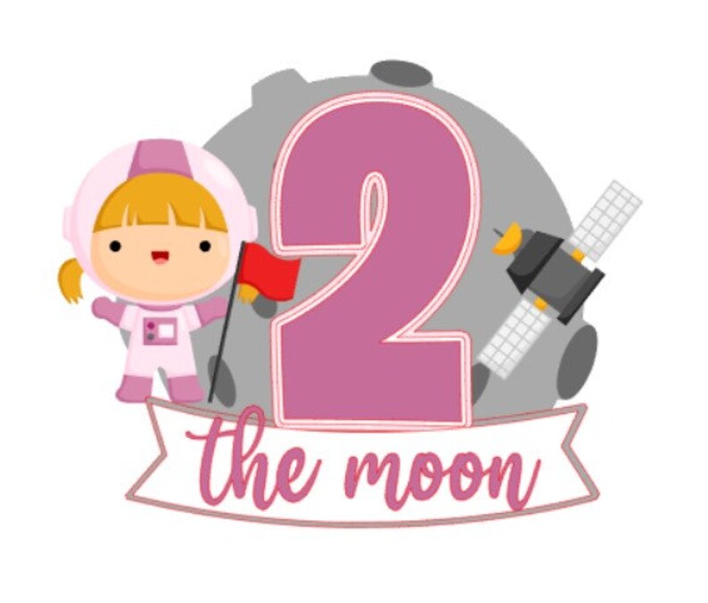 Two the Moon Birthday Cake Topper .svg & Silhouette Studio Cut - Etsy