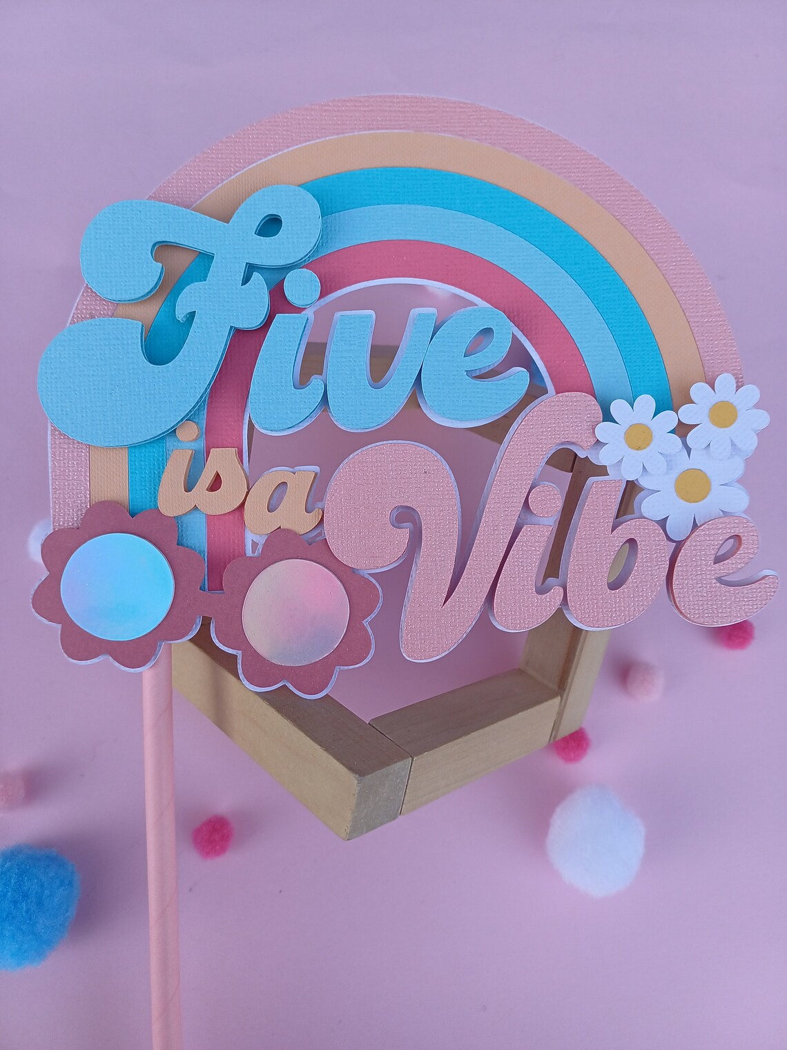 Five is a Vibe Cake Topper .svg & Silhouette Studio Cut Files for ...