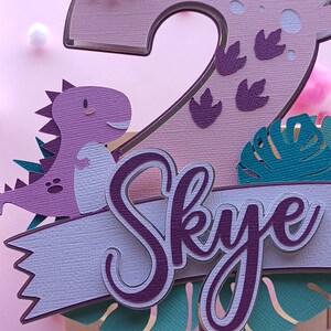 Number 2 - Dinosaur Birthday Cake Topper .svg & Silhouette Studio Cut ...