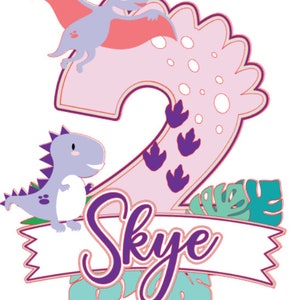 Number 2 - Dinosaur Birthday Cake Topper .svg & Silhouette Studio Cut ...