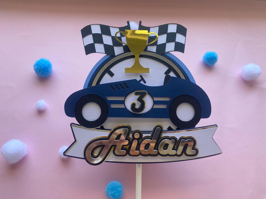 Race Car Digital Layered Cake Topper File .svg & Silhouette Studio Cut ...