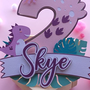 Number 2 - Dinosaur Birthday Cake Topper .svg & Silhouette Studio Cut ...