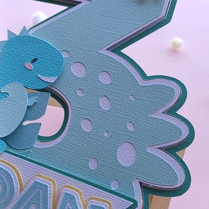 Dinosaur Birthday Cake Topper SVG - Number 3, Cricut/silhouette ...