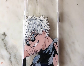 Custom Phone Case Jujutsu Kaisen Gojo Glass Painting Anime Gift - Etsy