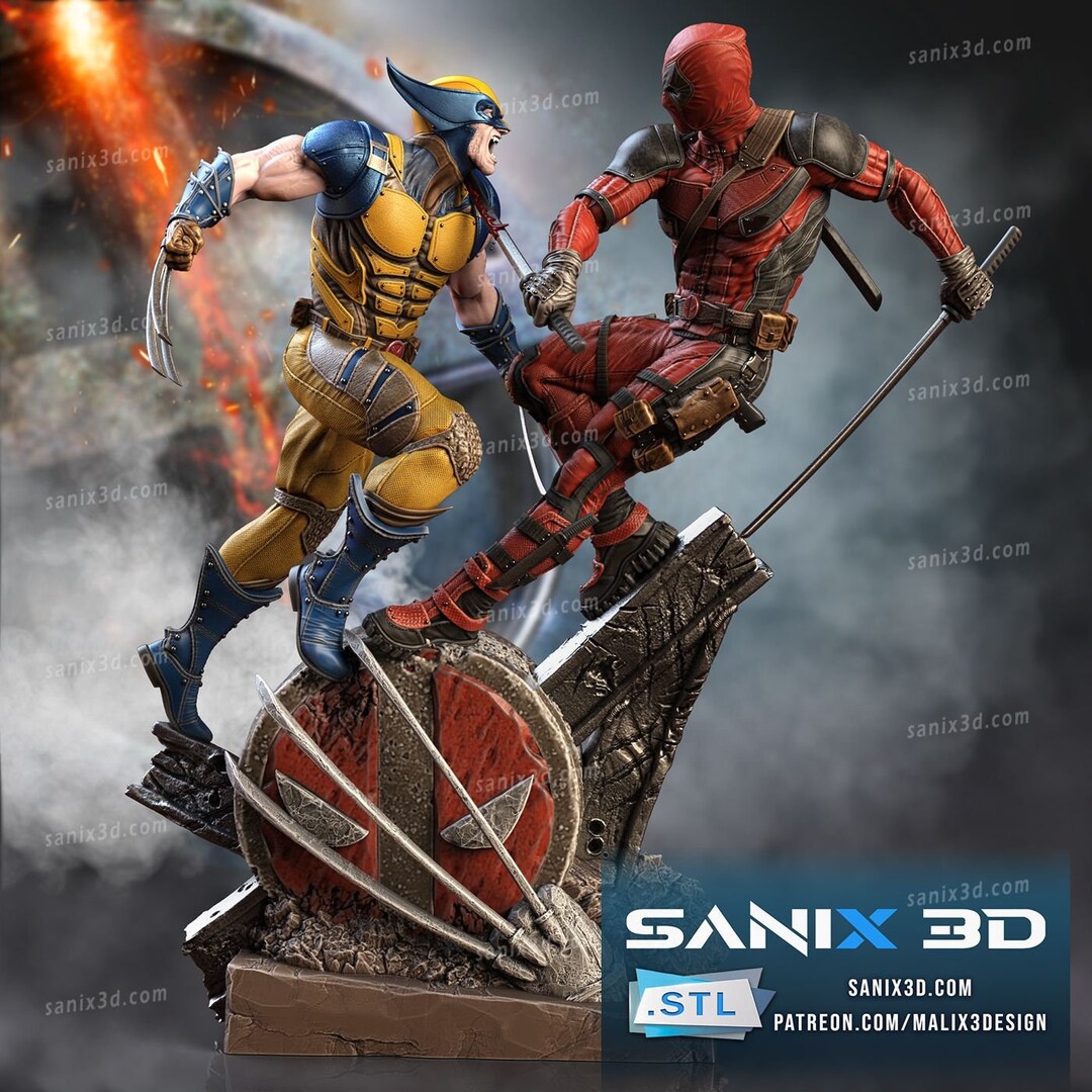 Deadpool & Wolverine Deadpool 3 Resin 3D Print Various Sizes - Etsy