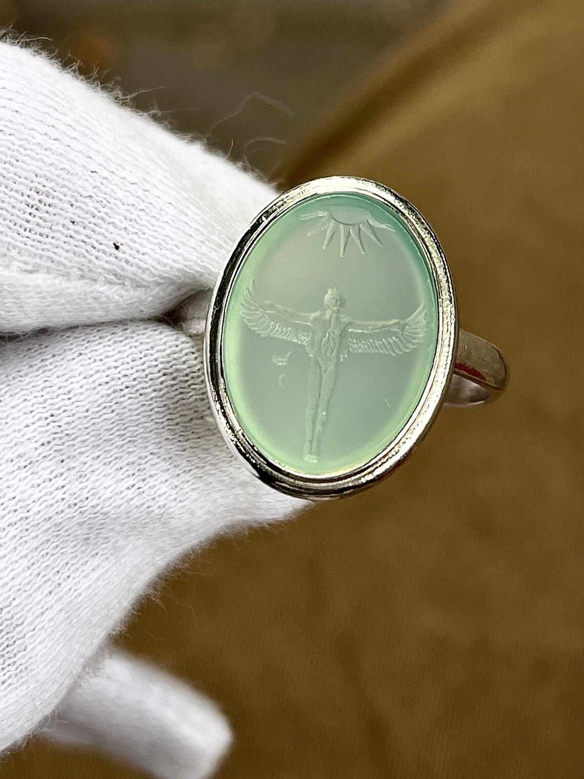 Icarus Intaglio Ring Signet Ring 18x13mm Onyx Carnelian Chalcedony - Etsy